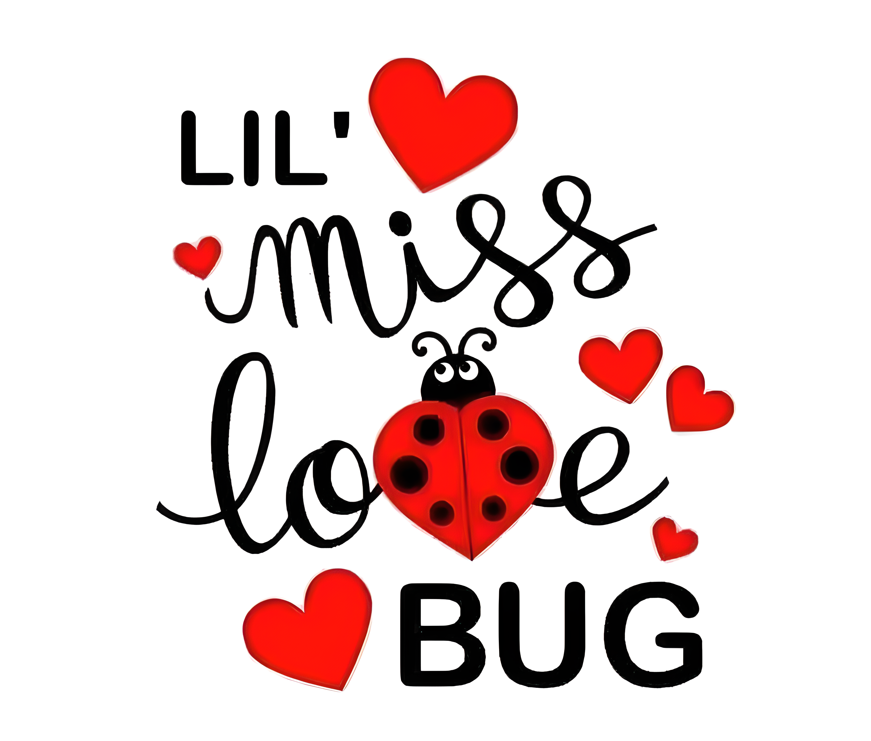 Vinyl Home Decor Wall Art – Little Miss Love Bug – Black – Vaap